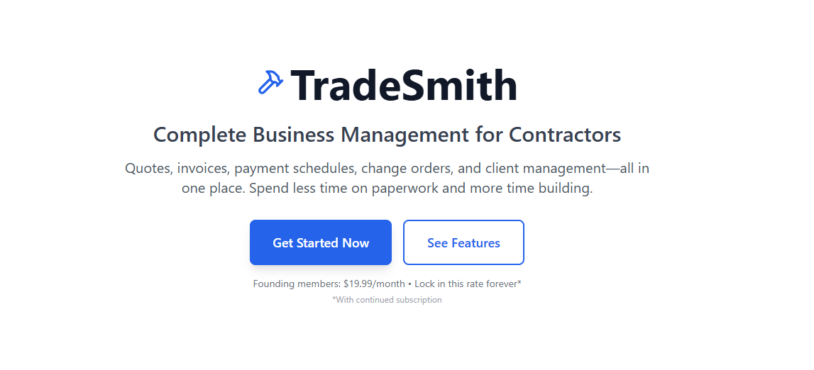 TradeSmith - Professional Contractor Management Software | Project ...